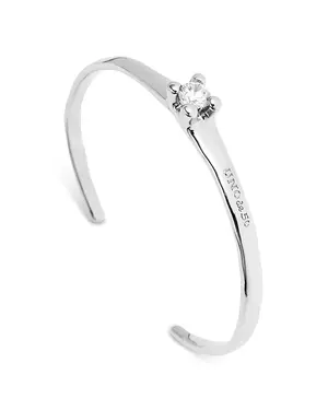 UNODE50 Sterling-plated Cuff Bracelet With Cubic Zirconia - Silver