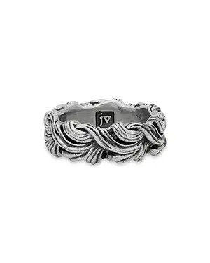 John Varvatos Sterling Gothic Textured Ring - Silver