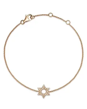 Bloomingdale'S Diamond Star Of David Chain Bracelet - Gold