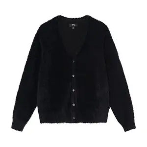 StÜssy Shaggy Cardigan - Black