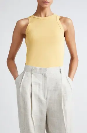 TOTEME Fluid Jersey Sleeveless Top - Cornsilk