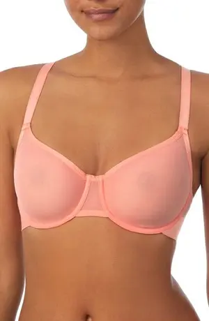 Dkny Sheer Mesh Unlined Bra Shell Pink