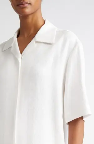 Michael Kors Sequin Camp Shirt - Optic White
