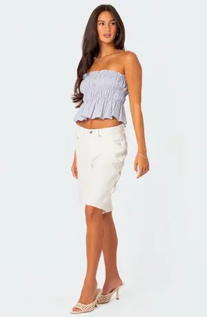 EDIKTED Katherine Smocked Crop Top