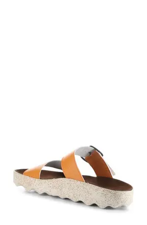 Fly London Coly Platform Slide Sandal - Orange Eco Faux Leather