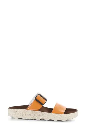Fly London Coly Platform Slide Sandal - Orange Eco Faux Leather