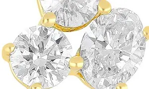 Ef Collection Triple Diamond Cluster Stud Earrings