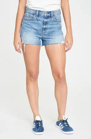 DAZE DAZE Troublemaker High-Waisted Denim Shorts Loyalty Distressed