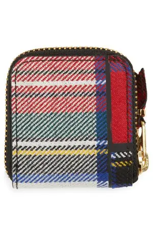 Comme Des Garçons Tartan Patchwork Zip Wallet