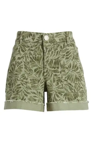 Wit & Wisdom Print Patch Pocket High Waist Twill Shorts