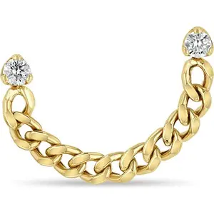 Zoe Chicco 14k Gold Diamond Curb Chain Earring - Yellow Gold