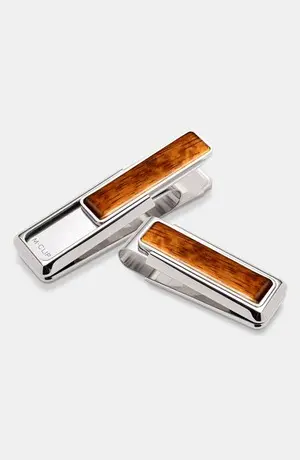 M-Clip® Wood Inlay Money Clip - Bubinga Wood