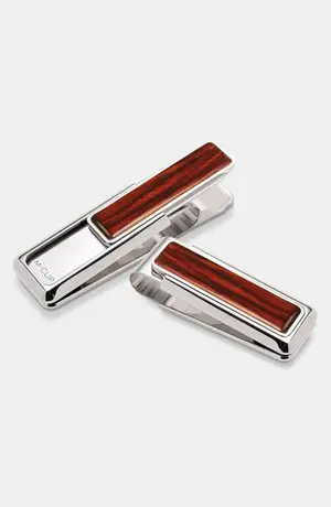 M-CLIP® Wood Inlay Money Clip - Cocobolo Wood