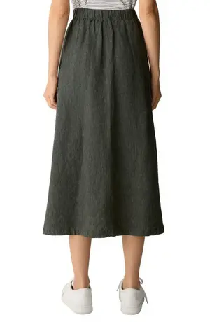 Eileen Fisher Organic Linen Cargo A-line Skirt