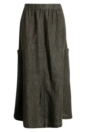 Eileen Fisher Organic Linen Cargo A-line Skirt