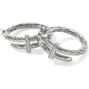 John Hardy Spear Diamond Hoop Earrings - Silver