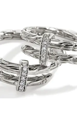 John Hardy Spear Diamond Hoop Earrings - Silver