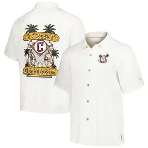 Tommy Bahama Cleveland Guardians Pitcher's Paradiso Button-up Camp Shirt