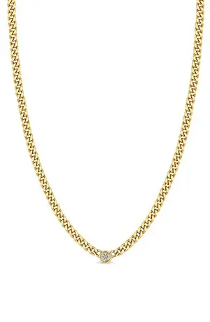 Zoe Chicco Floating Diamond Chain Necklace - Yellow Gold