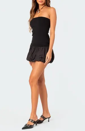 EDIKTED Strapless Ribbed Mini Dress