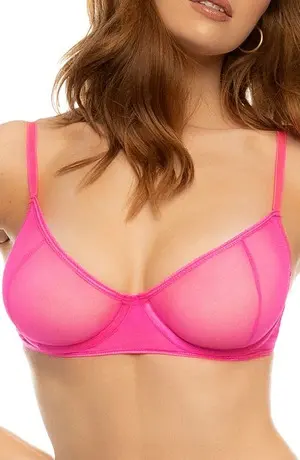 MAPALE Mesh Underwire Bra - Hot Pink