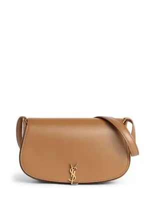 Saint Laurent SAINT LAURENT Mini Voltaire Leather Shoulder Bag - Dark Cork