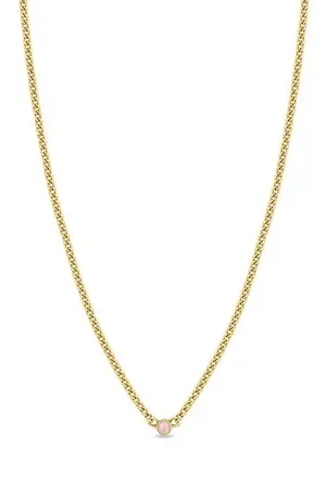 Zoe Chicco Opal Pendant Necklace - Yellow Gold