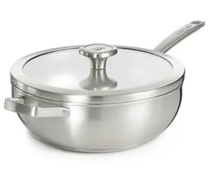 BERGHOFF Graphite Recycled 18/10 Stainless Stee L Wok, 5.2qt - Silver