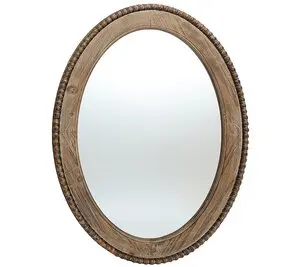 LUXEN HOME Luxenhome Cameo Wood Framed 32-inch Oval Wall M Irror - One-color