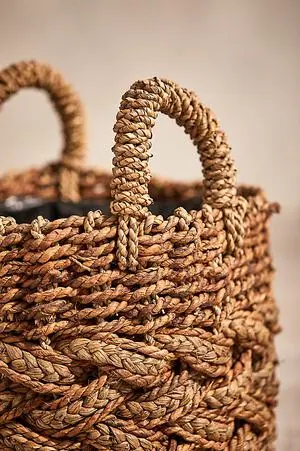 TERRAIN Woven Braided Handled Planter