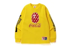 A BATHING APE X Coca Cola Long Sleeve Tee Shirt - Yellow