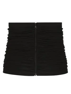 Dolce & Gabbana Zip-up Ruched Waist Sash