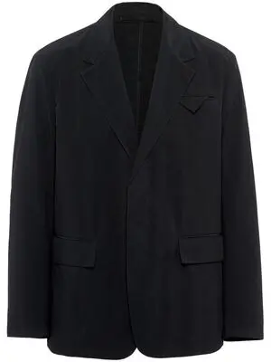 Prada Notched-lapels Single-breasted Blazer - Black