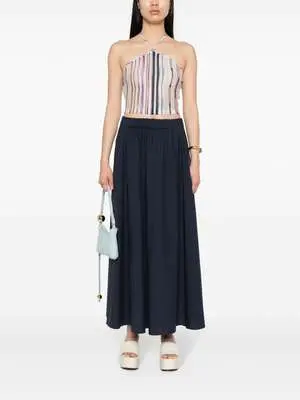 P.a.r.o.s.h Poplin Cotton A-line Midi Skirt
