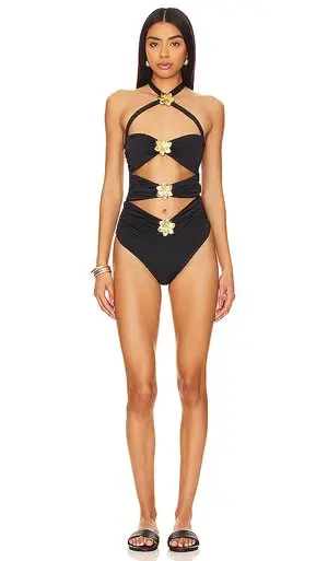 CIN CIN Diamond Cut Out One Piece Black