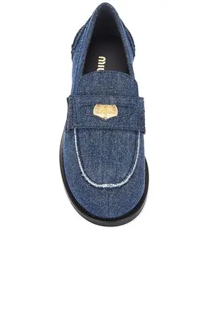 Miu Miu Penny Loafers - Denim