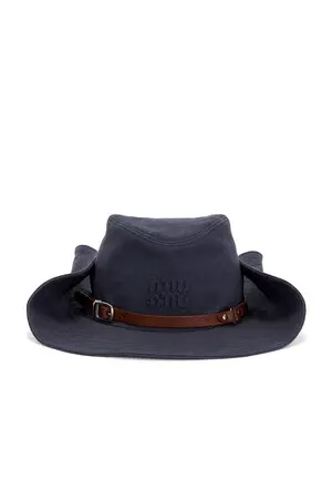 Miu Miu Sun Hat With Logo - Ematite