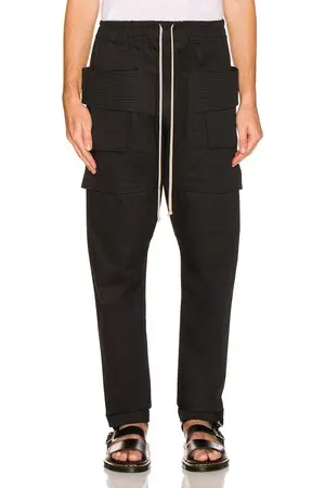 Rick Owens Cotton Twill Creatch Cargo Drawstring