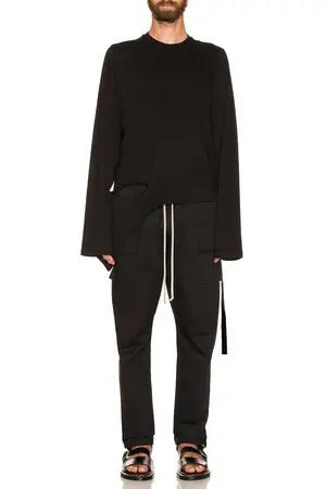 Rick Owens Cotton Twill Creatch Cargo Drawstring