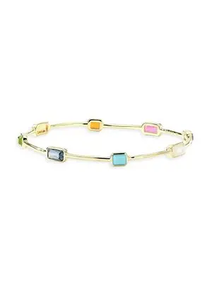 Ippolita Rock Candy 18k Yellow Gold & Multi-stone Bangle - Summer Rainbow