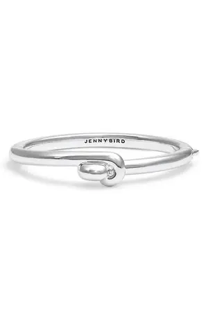 Jenny Bird Maeve Hinged Bangle Bracelet - High Polish Silver