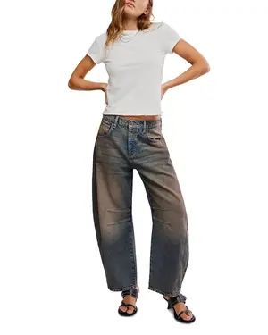Free People We The Free Good Luck Barrel Jeans - Lost