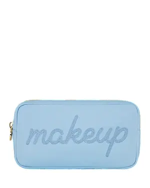 Stoney Clover Lane Embroidered Makeup Pouch - Periwinkle