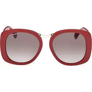 Max Mara 55mm Round Sunglasses - Shiny Bordeaux/smoke