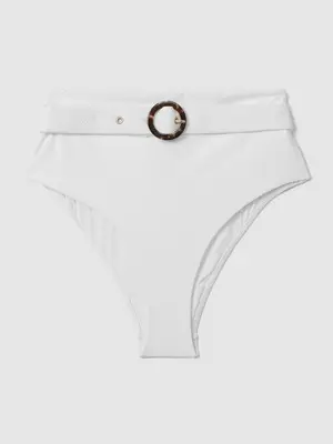 REISS Danielle Textured Belted Bikini Bottom