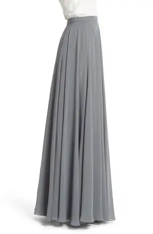 Jenny Yoo Hampton Long A-line Chiffon Skirt