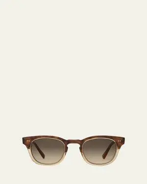 MR. LEIGHT Hanalei Ii Square Sunglasses - Topaz Laminate/dark Cherry