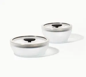 ANYDAY 4-piece Frosted Glass Medium Dish Set