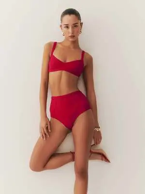 REFORMATION Soleil Bikini Top Red