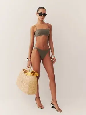 REFORMATION Monaco Bikini Top Morel